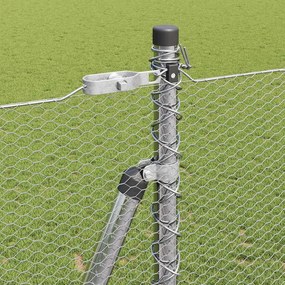 Hexagonální plot s betonovým základem 50 x 1,4 m Stříbrná 3353842