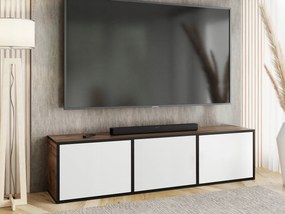 TV skříňka EDI 3 dub Craft zlatý + bílý uzavřená TV skříňka s policí