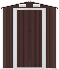 Zahradní kůlna tmavě hnědá 192 x 440 x 223 cm pozinkovaná ocel 3147463