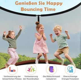 Costway Trampolína venkovní se žebříkem kulatá zahradní trampolína s ochrannou
