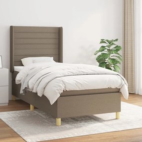 Box spring postel s matrací taupe 90x200 cm textil 3132045