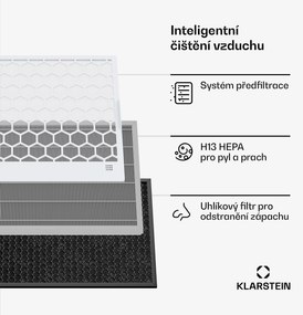 Klarstein AireLux čistička vzduchu, S funkcí zvlhčování, 400 m³/h CADR, Wi-Fi kompatibilní