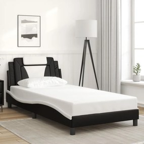 Rám postele Viana bez matrace černý a bílý 100 x 200 cm umělá kůže 3208080