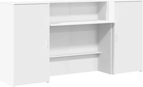 Recepční stůl bílý 200x50x103,5 cm kompozitní dřevo 3324214