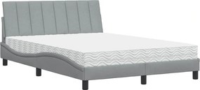 Postel s matrací Hanko světle šedá 120 x 200 cm textil 3310517