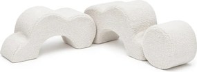 Bílé pěnové hřiště 3 ks z materiálu bouclé výška 27 cm 88x90 cm – Meowbaby