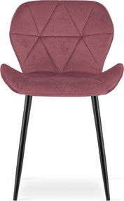 Jídelní židle MANGO VELVET s černými nohami, tmavě růžová