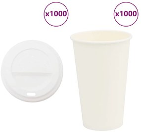 Papírové kelímky na kávu s víčky 1000 pcs 16oz 400ml 3325218