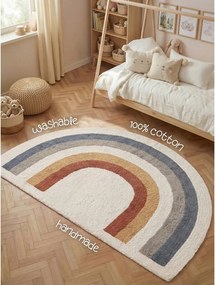 Krémový pratelný/ručně tkaný bavlněný dětský koberec 140x200 cm Snuggle Riva – Hanse Home