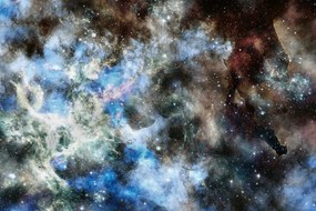 DIMEX | Vliesová fototapeta Barevný hluboký vesmír MS-5-2297 | 375 x 250 cm| modrá, černá, šedá