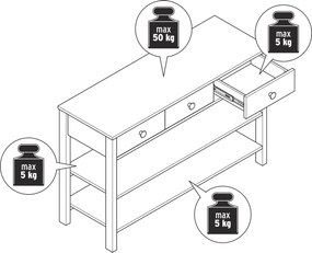 Tchibo - Příborník se zásuvkami - barva: bílá