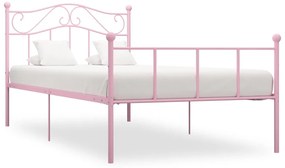 Rám postele růžový kov 90 x 200 cm,  284537 HangarStore.cz