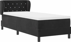 Postel s boxspringem s čelo Černá 80 x 200 cm samet 3340306