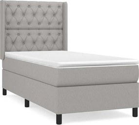Box spring postel s matrací světle šedá 80 x 200 cm textil 3131625