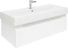 Koupelnová skříňka s baterií a umyvadlem SAT Evolution 98x30x44,8 cm bílá mat SATEVO100WMU2BA
