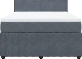 Box spring postel s matrací tmavě šedá 140x200 cm samet 3287753