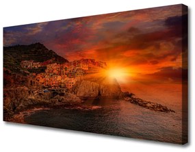 Obraz na plátně Moře Město Krajina 125x50 cm