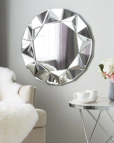 Nástěnné stříbrné zrcadlo ø70 cm HABAY Beliani