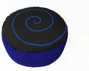 S radostí - vlastní výroba Meditační podsedák se spirálou - modrý Velikost: ∅40 x v12 cm