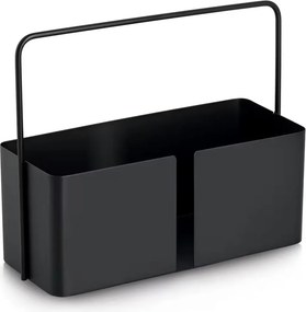 Zeller Present Přenosný kovový košík s madlem, URBAN - černý, 30 x 12 x 24,5 cm