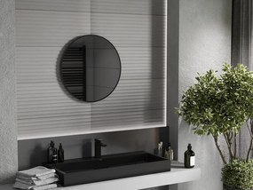 Mexen Loft, kulaté koupelnové zrcadlo 60 cm, barva rámu černá matná, 9850-060-060-000-70