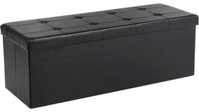 Úložná skládací lavice, nosnost do 300 kg, 110x38x38 cm, černá