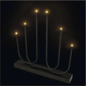 EMOS LED kovový svícen černý 40cm s časovačem DCAW24