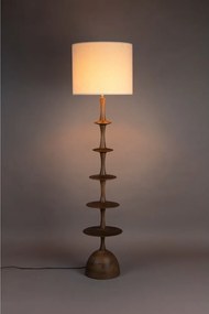 Krémová/v tmavě přírodní barvě stojací lampa s textilním stínidlem (výška 179 cm) Cath – Dutchbone