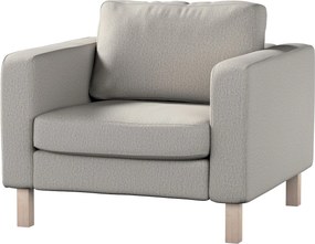 Potah na křeslo IKEA Karlstad, krátký barva šedá látka pletený vzor