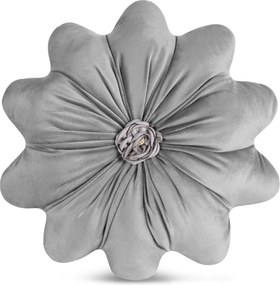 DEKORAČNÍ POLŠTÁŘ FLORES 5 Ø40 CM STŘÍBRNÁ