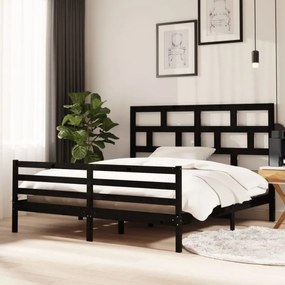 Rám postele černý masivní dřevo 180 x 200 cm Super King,  3101302 HangarStore.cz