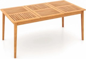 Costway Zahradní stůl akátové dřevo velký pro 6 osob – 170 × 90 cm, přírodní