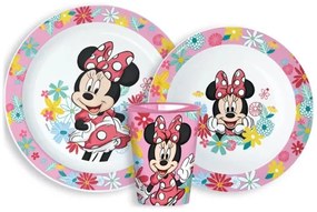 Sada plastového nádobí Minnie Mouse s kelímkem - Disney - 3 díly