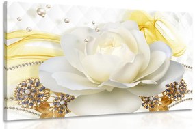 Obraz luxusní růže s abstrakcí - 120x80
