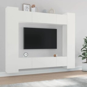 8dílný set TV skříněk bílý kompozitní dřevo 3114230
