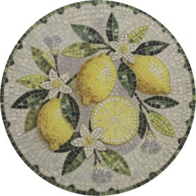 Talíř Chartres z kameniny s mozaikou a motivem citronů – Ø 21*2,5 cm