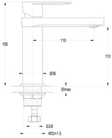 Aqualine - Umyvadlová baterie DAPHNE 15,5 cm lesklý chrom