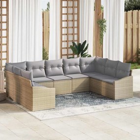 Set pohovek 9 ks Béžová polyratan 3346880