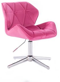 Velurová kosmetická židle MILANO na kříži - růžová