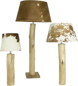 Stínidlo lampy z kravské kůže hnědá/ bílá - Ø 20*17cm