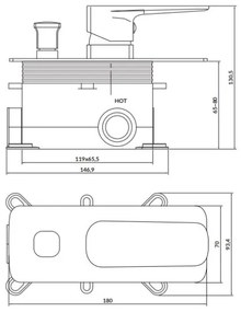 Cersanit S951-374-Sprchová baterie pro podomítkovou instalaci LARGA lesklý chrom