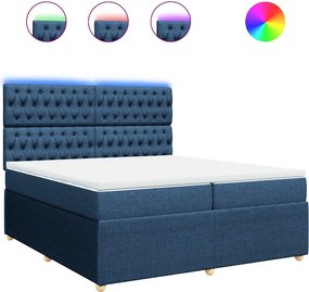 Box spring postel s matrací modrá 200x200 cm textil 3294476