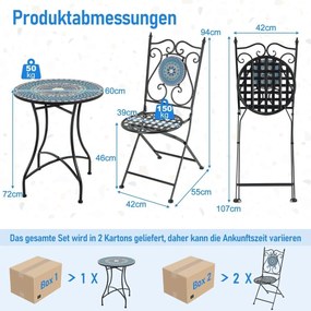 Costway Sada 2 skládacích židlí. Elegantní sada jídelních židlí s pevným kovovým