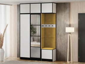 Šatní skříň s nástavcem EDEN 13 bílý + žlutý