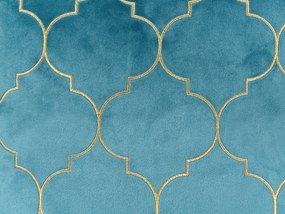 Sada 2 sametových polštářů s marockým vzorem 45 x 45 cm modré ALYSSUM Beliani