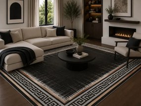 Koberec PORTE 2228 černý / zlatý