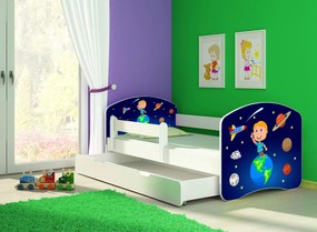Dětská postel - Vesmír 2 160x80 cm + šuplík bílá