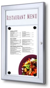 Venkovní uzamykatelná menu vitrína 1 x A4, hliník