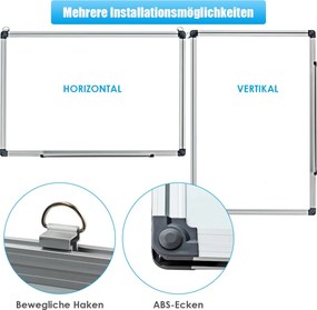Costway Magnetická tabule na psaní nástěnná tabule poznámková tabule