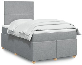 Box spring postel s matrací světle šedá 120x190 cm textil